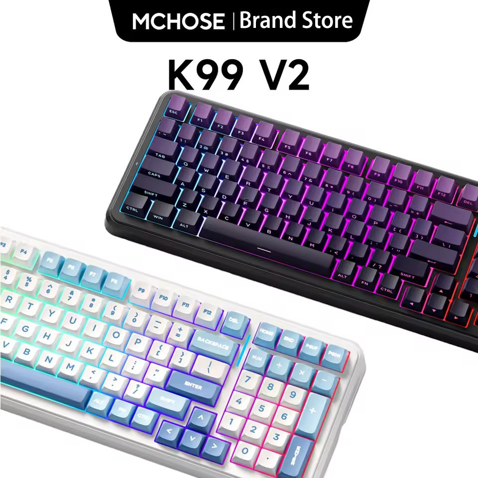 MCHOSE K99 V2 Teclado Mecânico De Montagem De Junta Sem Fio De Escritório Para Jogos ...