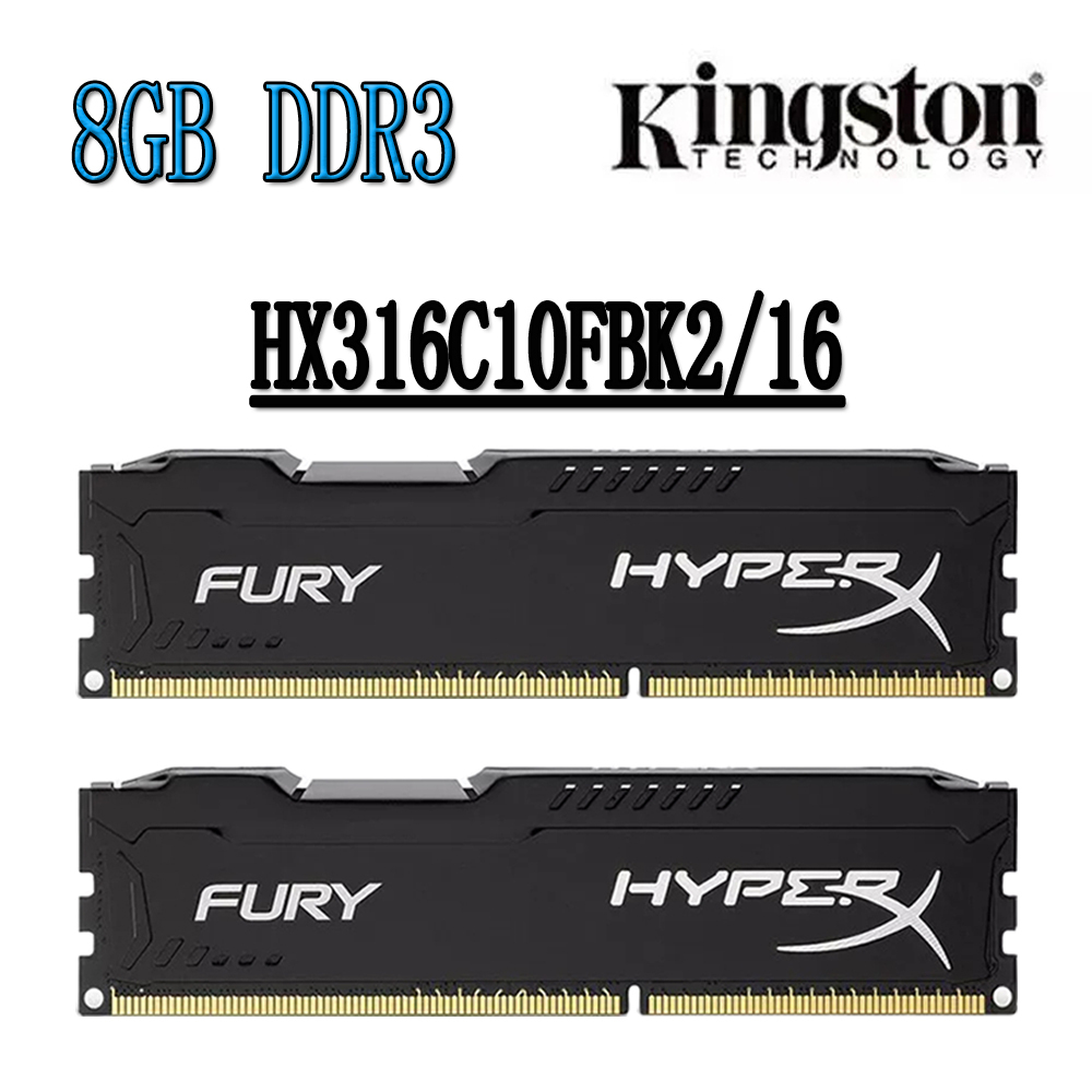 Kingston HyperX Fury DDR3 PC RAM 16GB Kit 2x 8GB DDR3 1600MHz HX316C10FBK2/16 Memória De Desktop ...