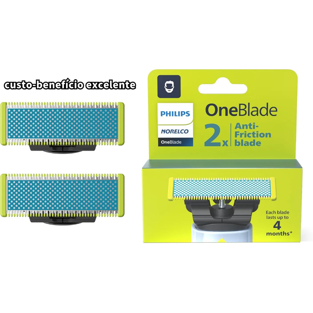 Lâmina Philips Norelco OneBlade QP225/80 - 2PCS/1pc | Anti Atrito Apara ...