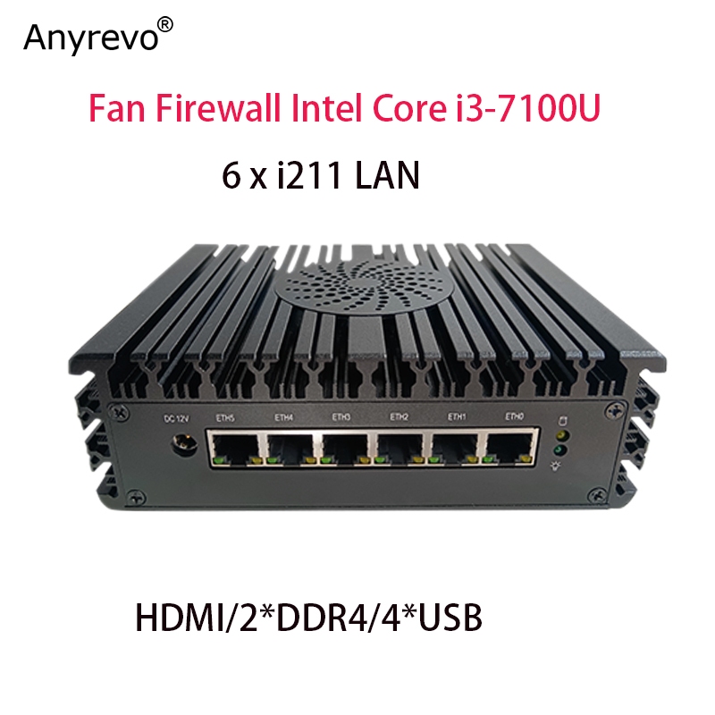Ventilador Mini PC pfSense Firewall Router Intel Core i3-7100U I5-8250U ...
