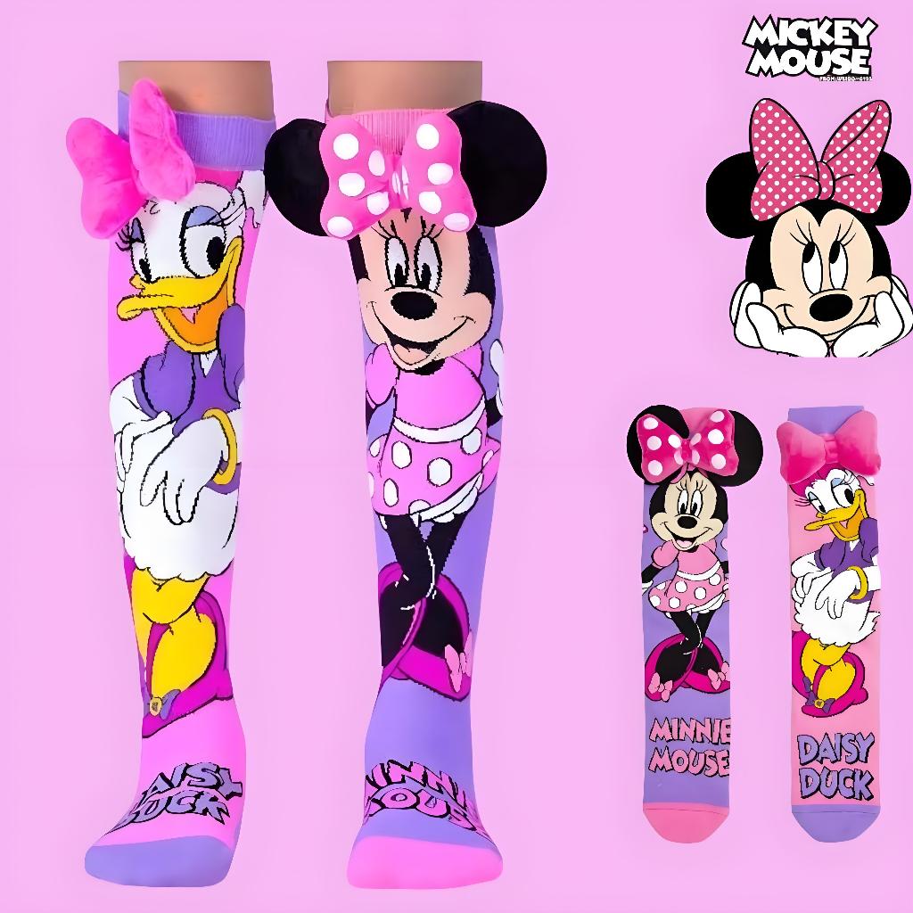 Meias Mickey Mous Infantil Cano Alto 3D Cartoon Desenho Animado Meia ...