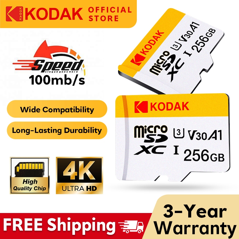 Cartão Micro SD KODAK V30 U3 Para Vídeo 4K-De Memória De Alta Velocidade Smartphone , Câmera ...