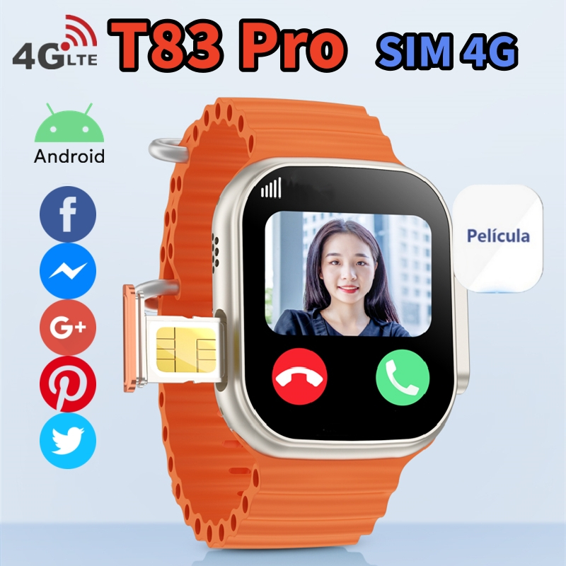 【4G SIM+CAMERA】Smartwatch Smart Watch T83 Pro Com Slot Para Cartão SIM ...