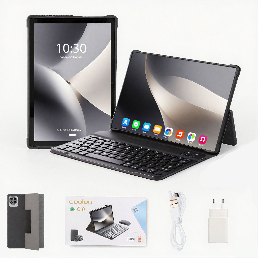Tablet Com Teclado C10 8 Gb RAM 256 10 Polegadas Capa Slot Para Chip De ...