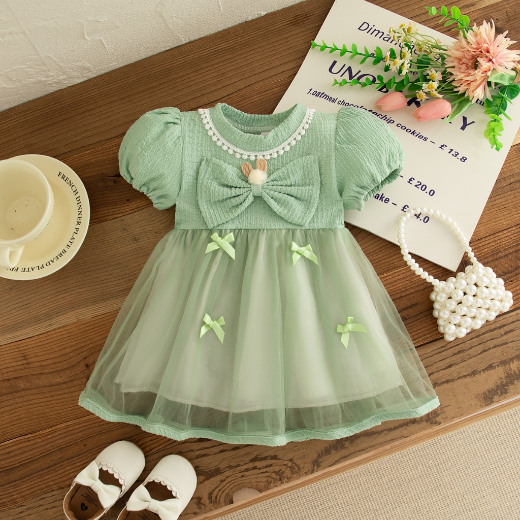 Festa De Natal ! Verão Novo Vestido De Menina Com Laço De Desenho ...