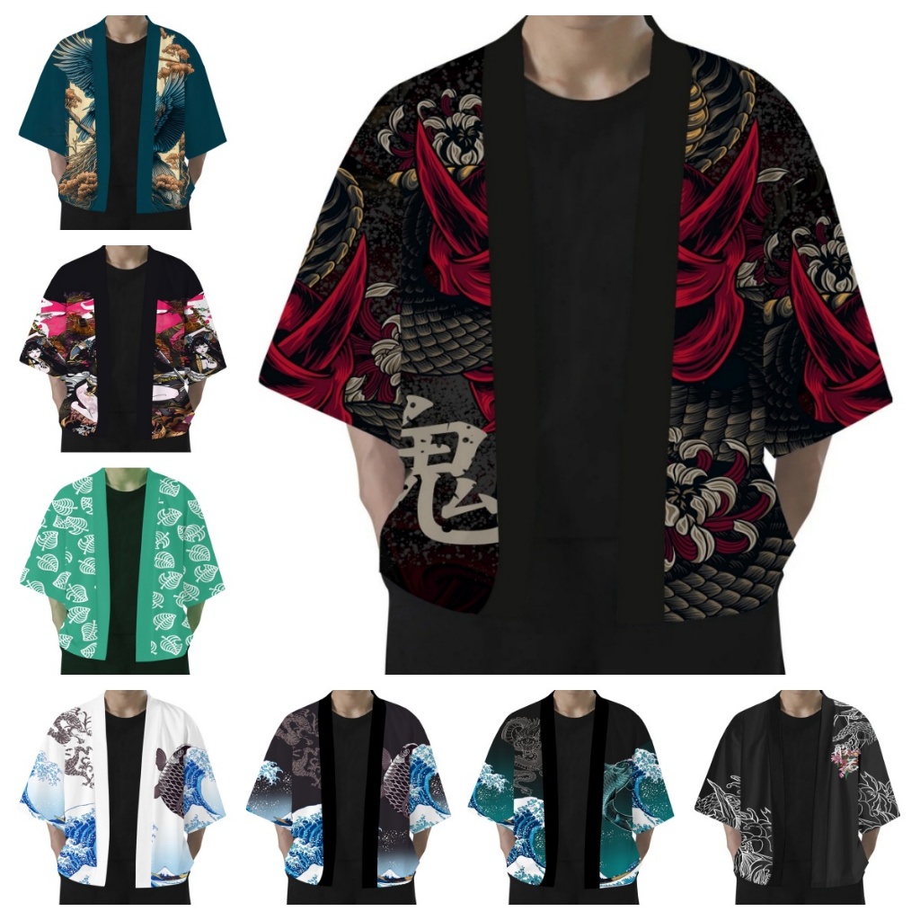 Demon Slayer Blade and Wind Team Uniforme Anime Kimono Estilo Antigo ...