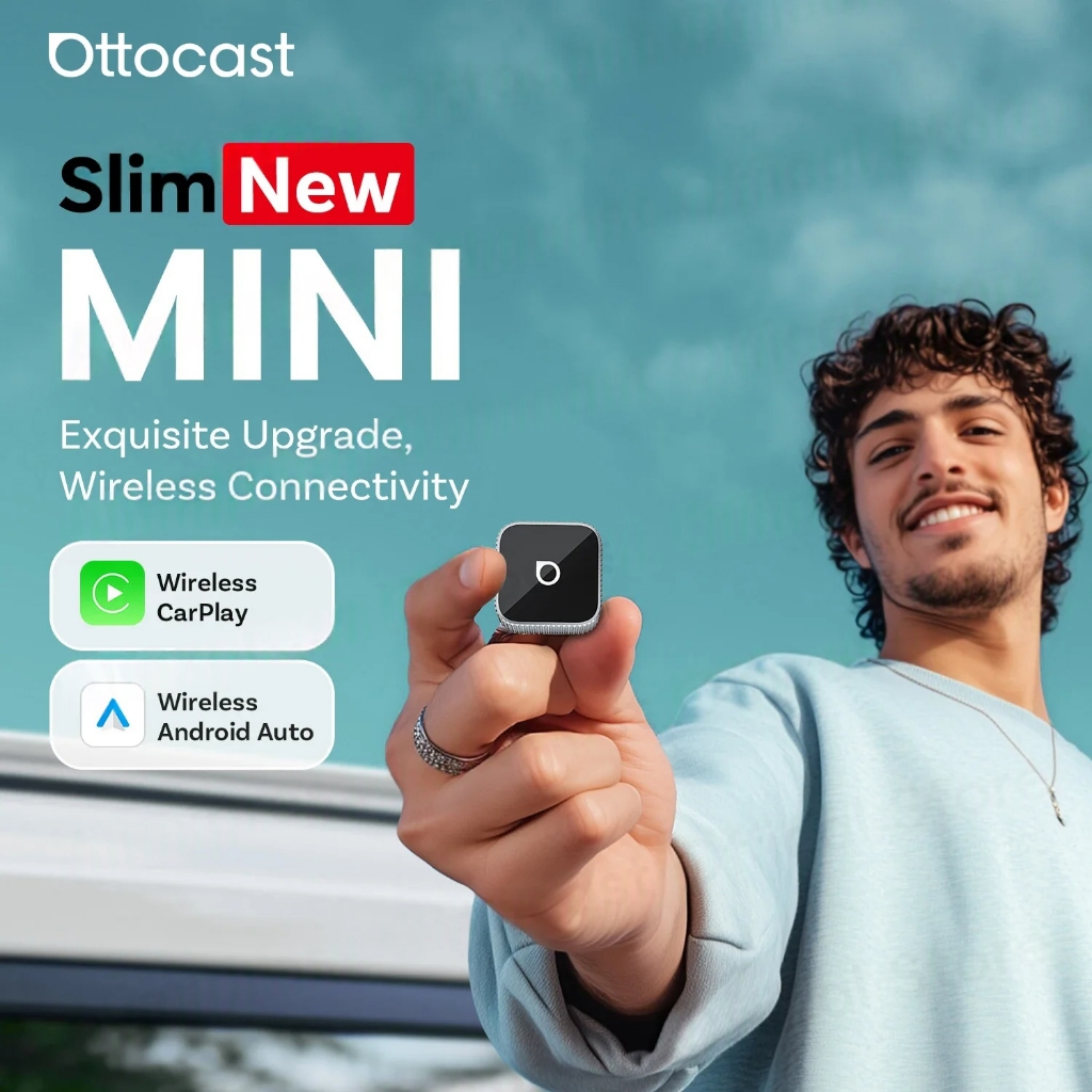 OTTOCAST Cube MINI Slim 2 Em 1 Com Fio Para Adaptador Dongle Automático ...
