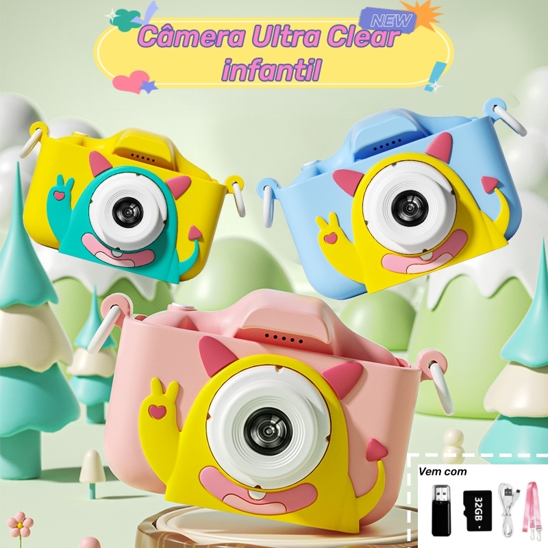Câmera digital infantil Little Monster, conjunto de minicâmera com ...