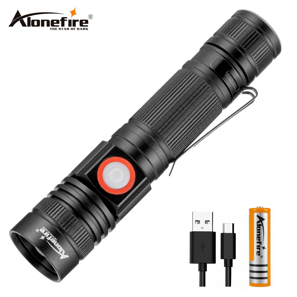 Alonefire X003 T6 Lanterna LED De 3 Modos Com Zoom Usb Tocha ...