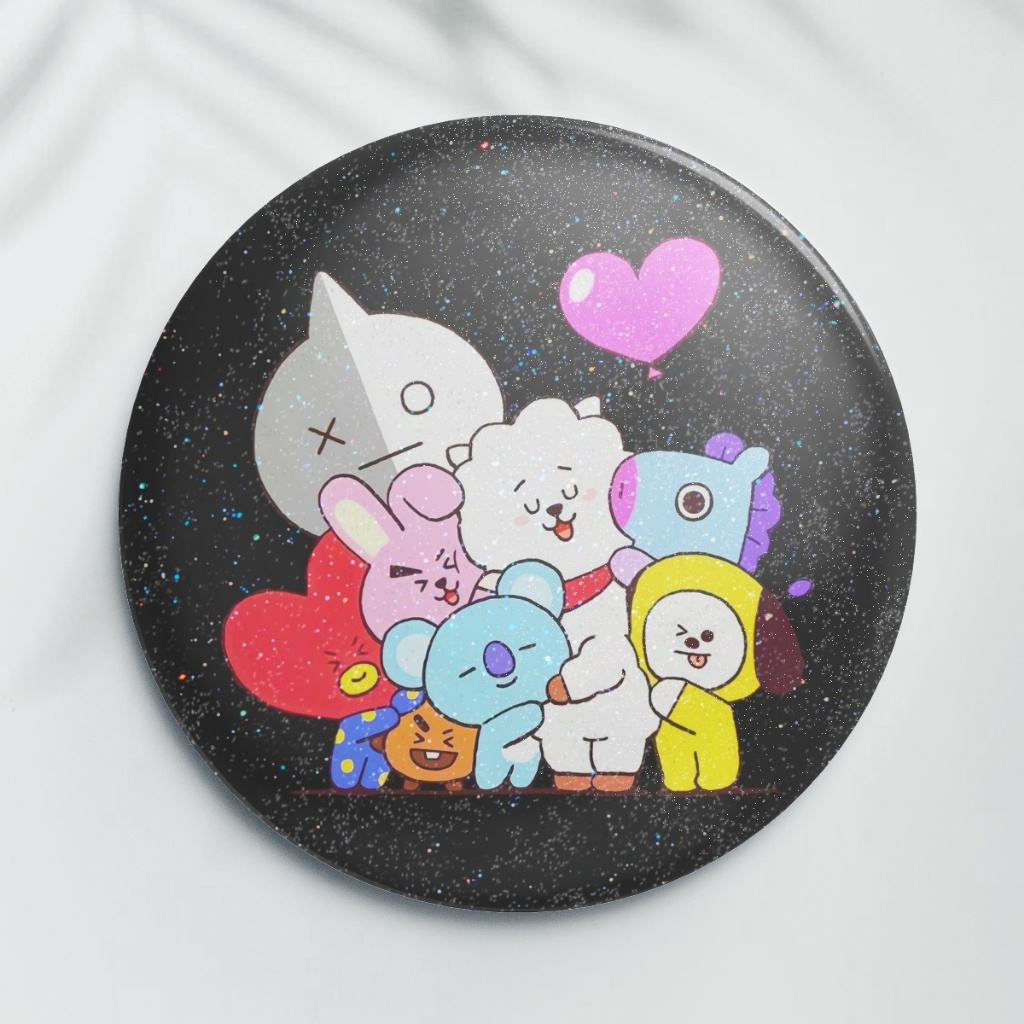 Conjunto De Emblemas De Pino Esmaltado BTS K-POP De Metal BT21 58 Mm (2 ...