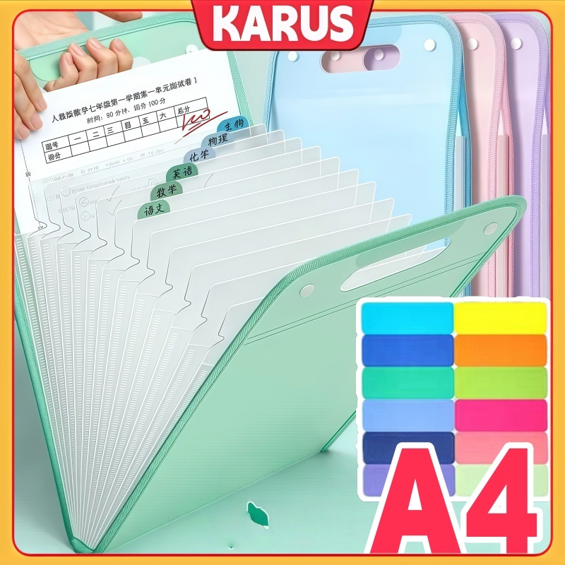 13 Divisórias Pasta Sanfonada Pasta Prancheta Tamanho A4 Escritório Escolar | Shopee Brasil