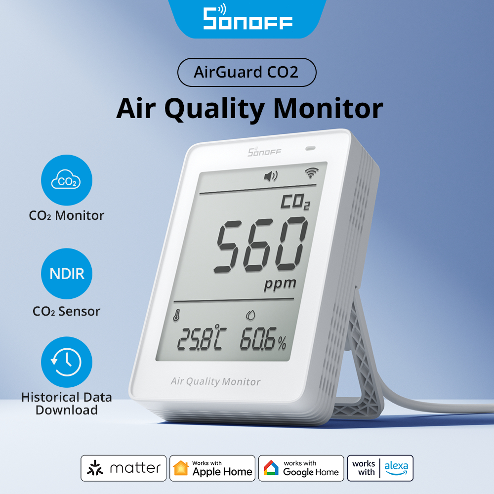 SONOFF AirGuard CO2 Matéria Sobre Monitor De Qualidade Do Ar Wi-Fi SAWF ...