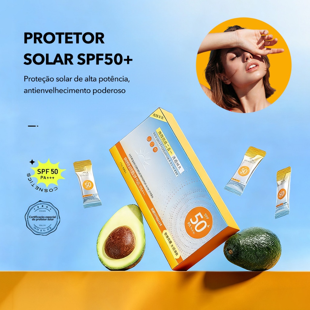 Protetor Solar Facial Inovador em Sache Café - FPS 50+ Clareador Creme ...