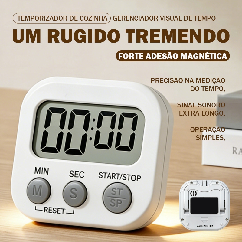 Cronômetro Temporizador Digital com Imã Ideal para Cozinha Estudo e ...