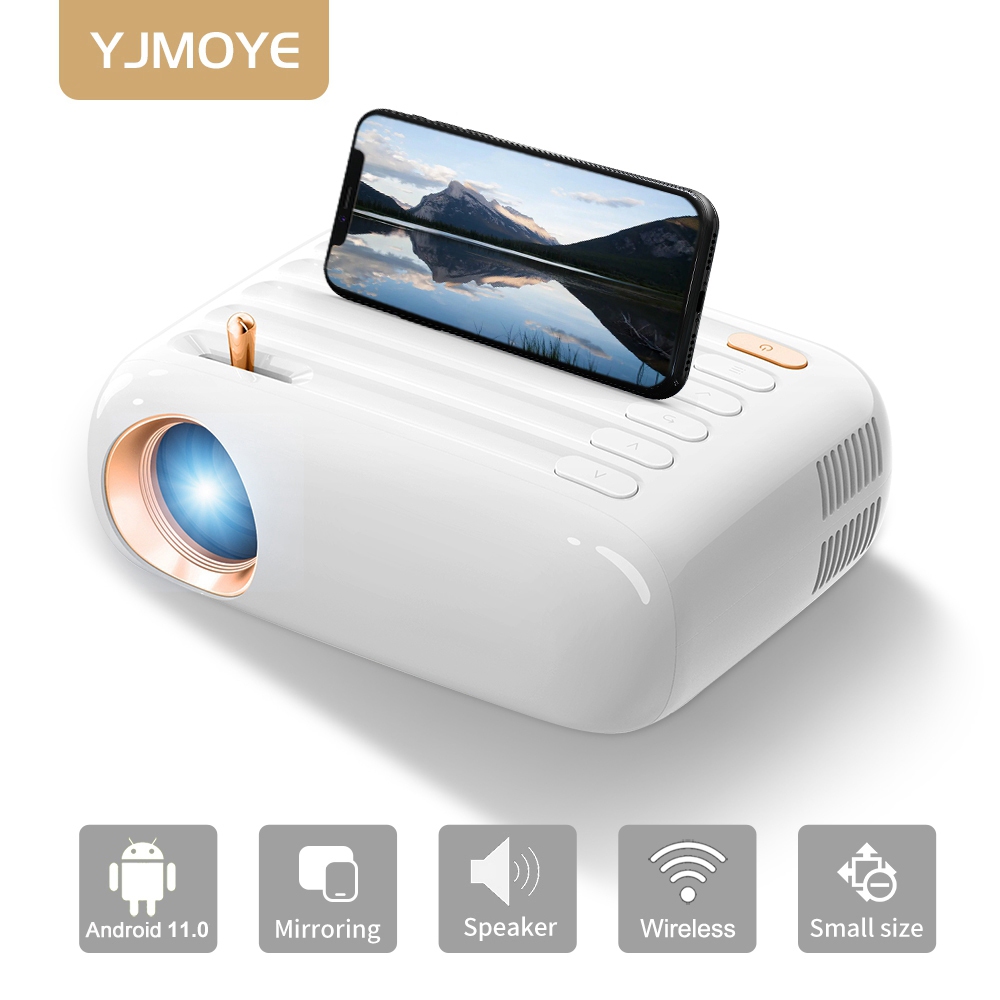 YJMOYE Projetor WiFi V1 , Mini Portátil 1080P 4K Android Smart Micro ...