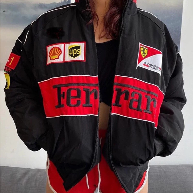 F1 Retro Jaqueta De Corrida De Manga Longa Motocicleta Ferrari Team ...