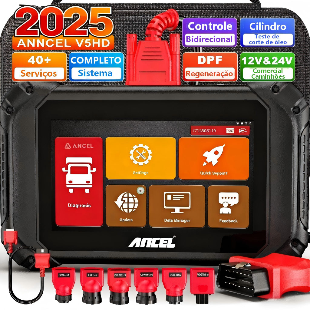 OBD2 Scanner Diesel Truck ECU Programação De Codificação 12V/24V ANCEL ...