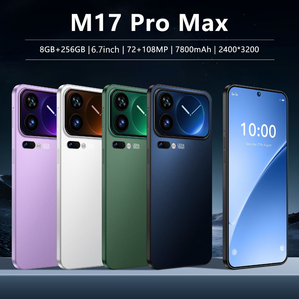 M17 Pro Max 4G/5G SmartPhone De Rede Memória De Tela De 6.7 Polegadas 8 ...