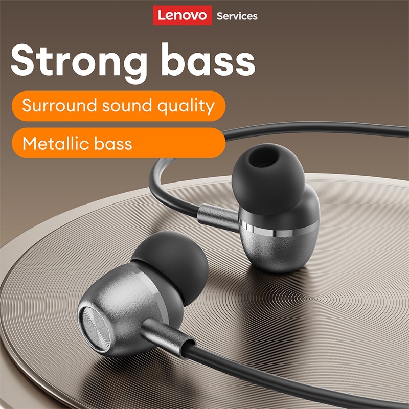 Fones De Ouvido Com Fio Lenovo YF20 Intra-Auriculares Ajuste ...