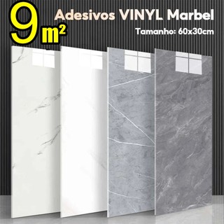 Até 9m² Placa Adesiva Autocolante Mármore de Parede 60cmx30cm PVC ...