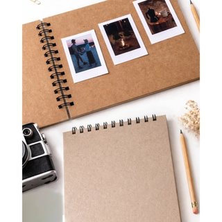 Álbum Scrapbook A5 Kraft 80g Capa Dura Colagem Fotos Lettering Presente ...