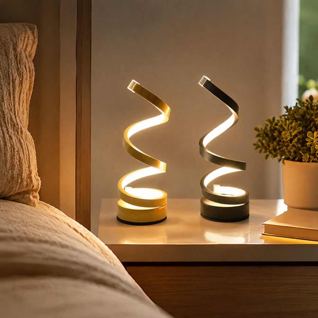 Luminária de Mesa Cabeceira 3 Tons de LED Decorativa Mesa Cama Quarto ...