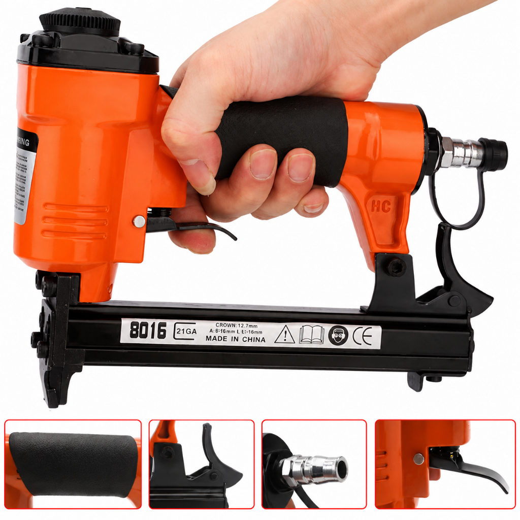 Grampeador Pneumático Profissional e Bricolagem 10 A 50 Mm Grampos 8016 ...