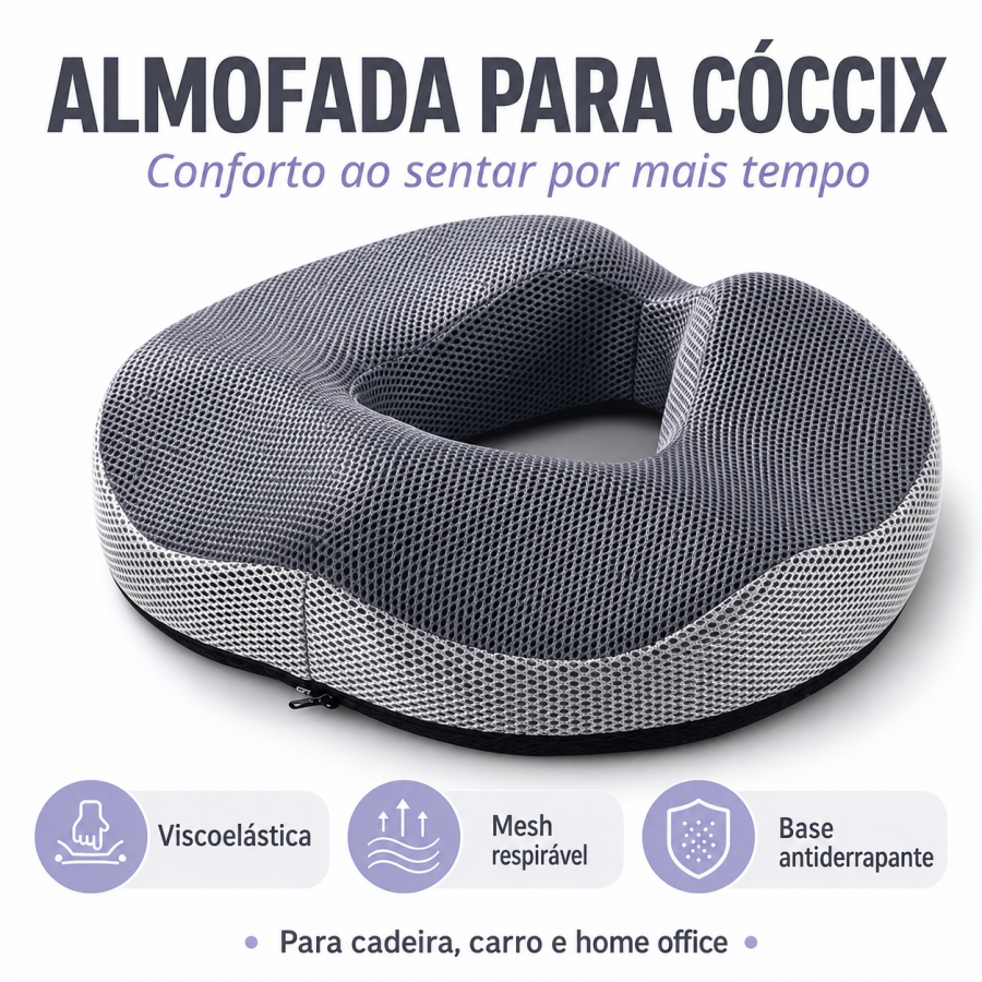 Almofada Ortopédica Anatômica Para Cóccix Hemorroidas Cadeira Gamer ...