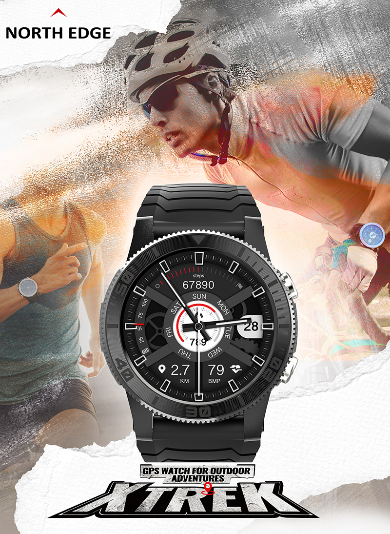 NORTH EDGE XTREK5 Compasso De Oxigênio No Sangue 1,3 Polegadas Tela IPS ...