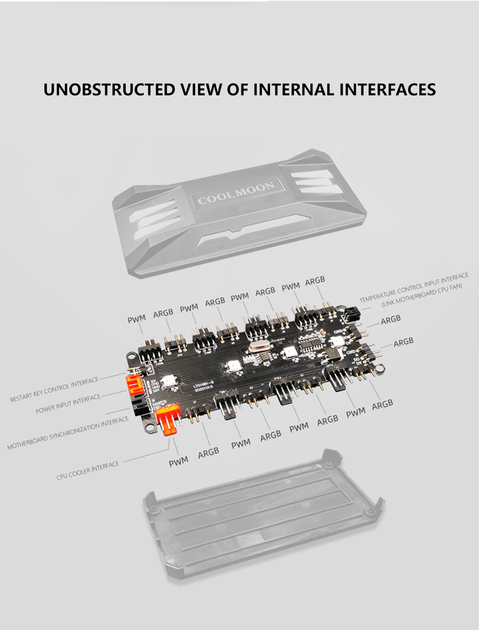 Controlador COOLMOON RGB 4Pin PWM 5V 3Pin ARGB Controle Remoto Da Caixa ...