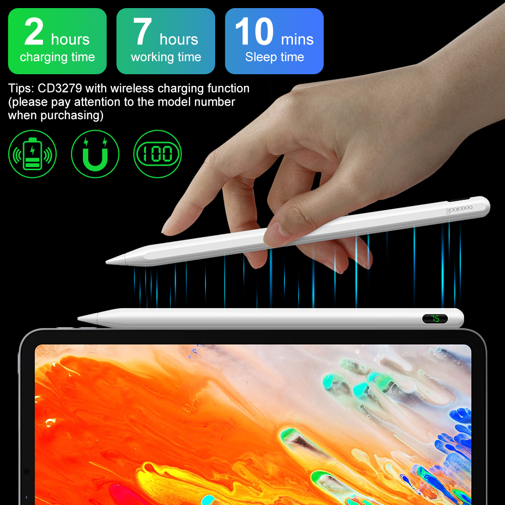 GOOJODOQ Lápis Stylus Para ipad Carregamento Sem Fio Caneta Com ...
