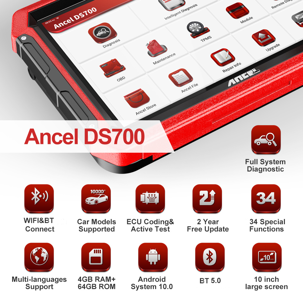 ANCEL DS700 OBD2 Ferramenta De Diagnóstico De Scanner Automotivo Todos ...