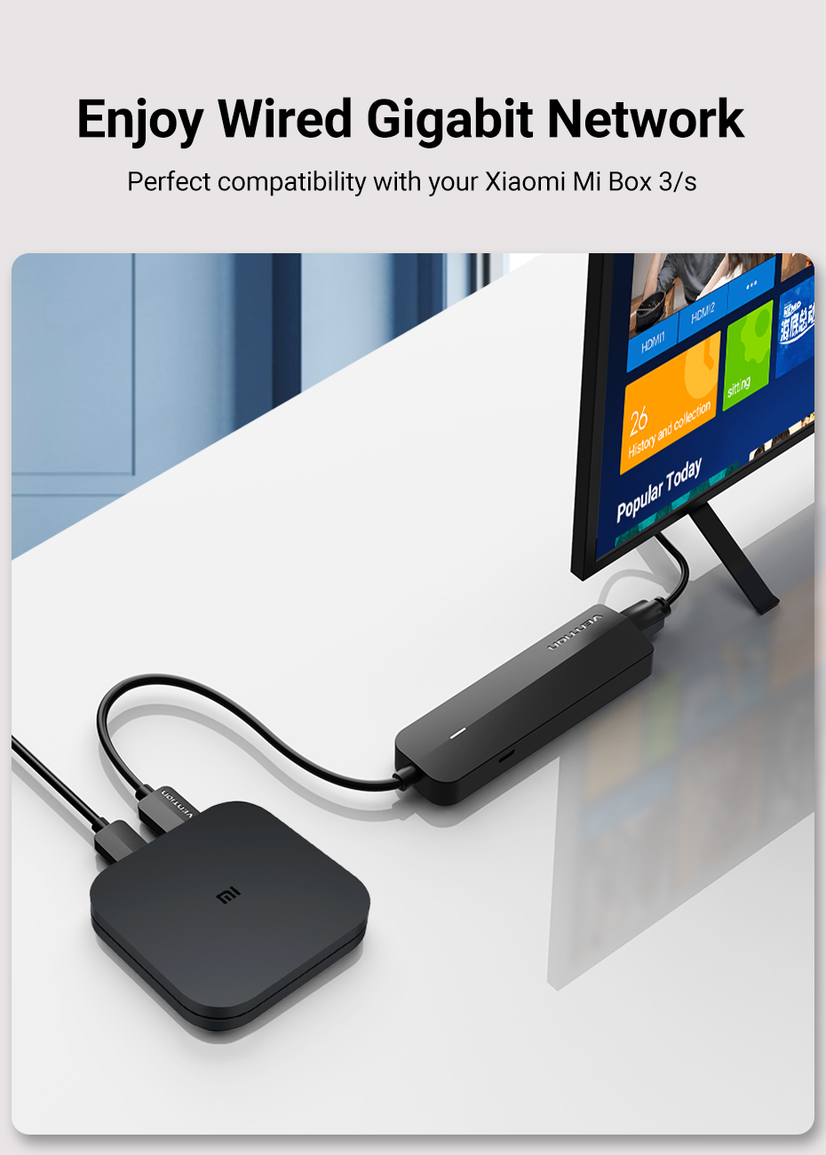 Vention Porta USB HUB Para RJ45 Ethernet Adaptador De Rede Gigabit ...