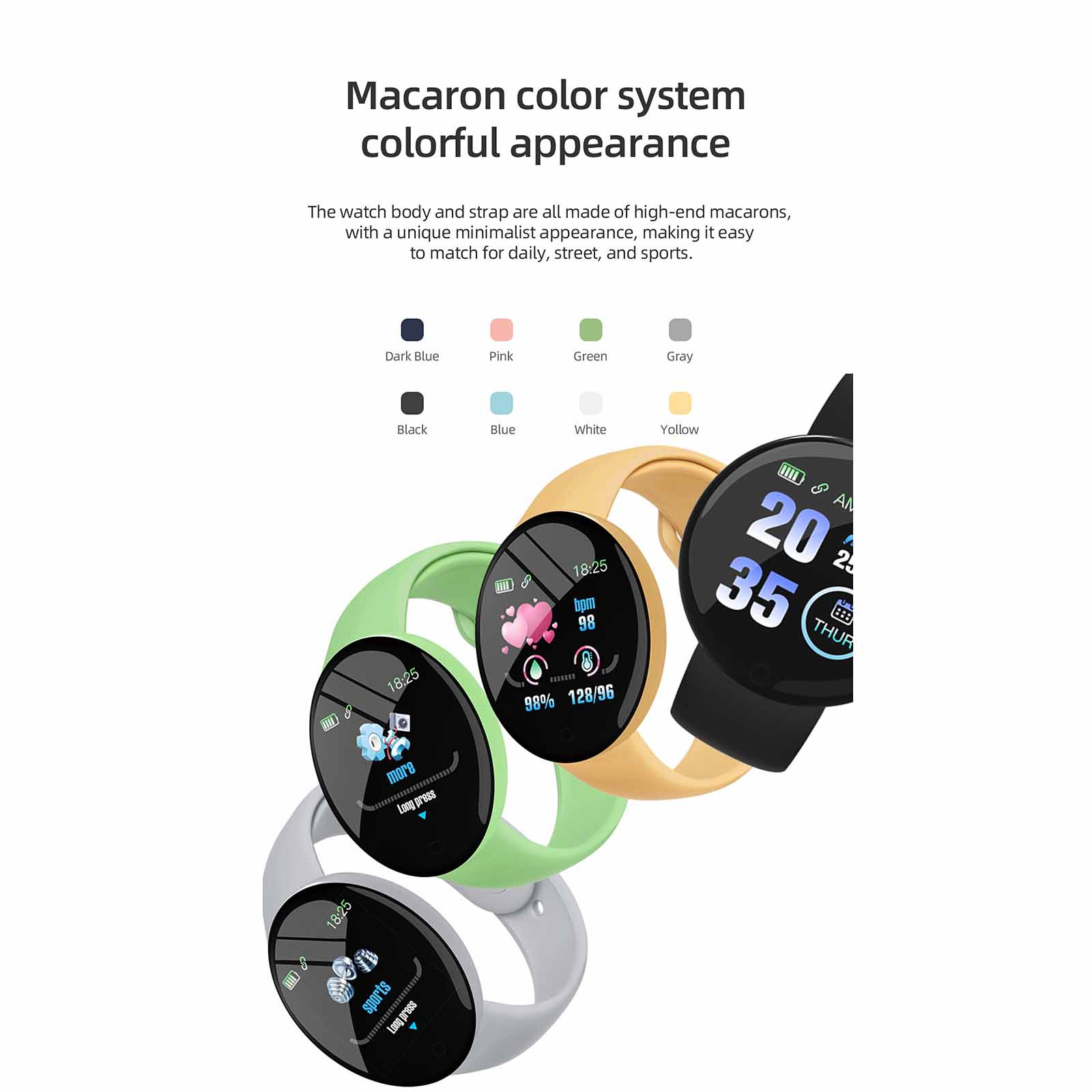 D30 Smart Watch Homens Pressão Arterial Smartwatch À Prova D'água ...
