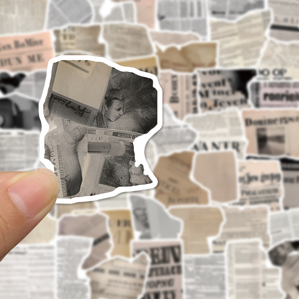 Novo conjunto com 50 adesivos de texto fragmentado, decorados de forma ...
