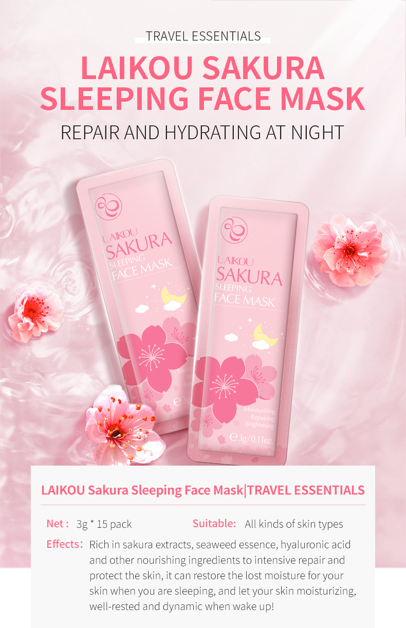 LAIKOU Sakura Máscara De Dormir Acne Cuidados Com A Pele Hidratante ...