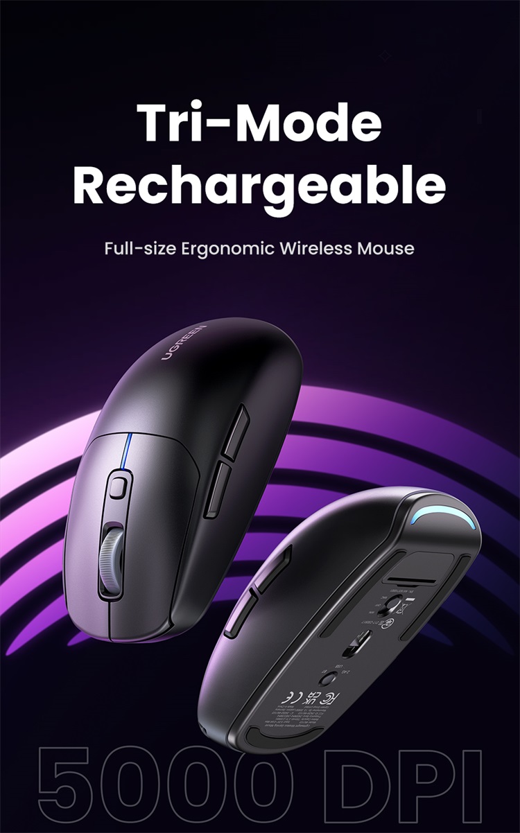 Rato Sem Fio UGREEN Gaming Mouse 5000DPI Bluetooth 5.0 2.4G ...