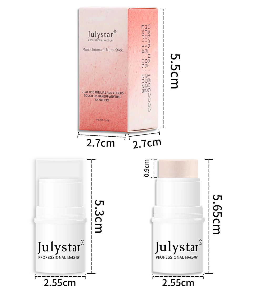 Julystar Ready Stock Maquiagem Blush Seis Cores Fosco Contorno Blush Creme Stick Highlight ...