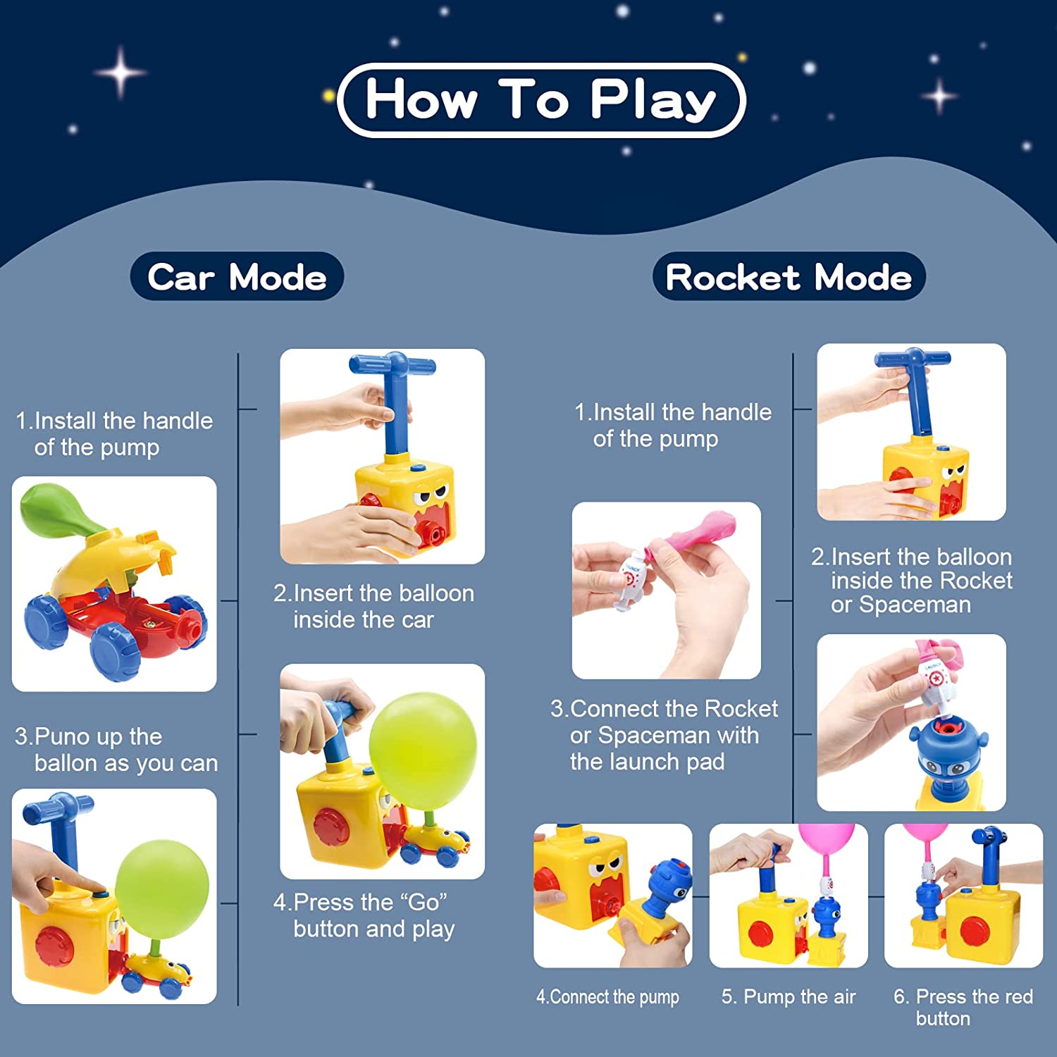 Balloon Powered Car Balloon Racers Aerodynamic Cars Stem Toys Party ...