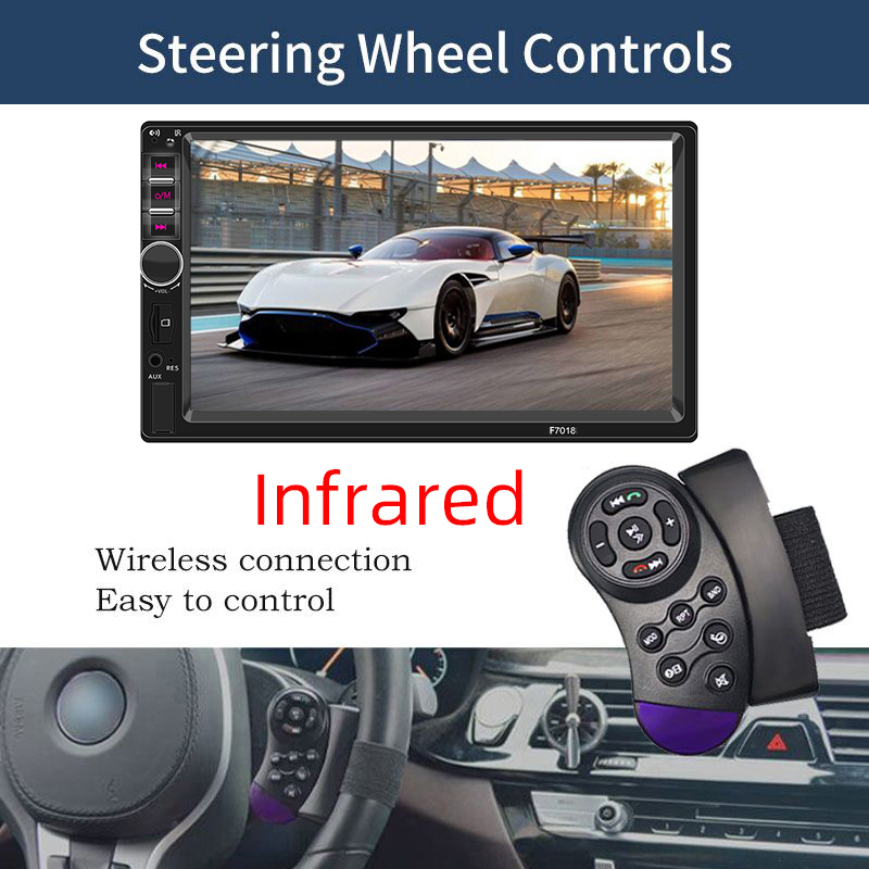 Central Multimídia Automotiva 1 Din 7 Inch MP5 Bluetooth Com Tela Sensível Ao Toque USB/AUX/TF ...