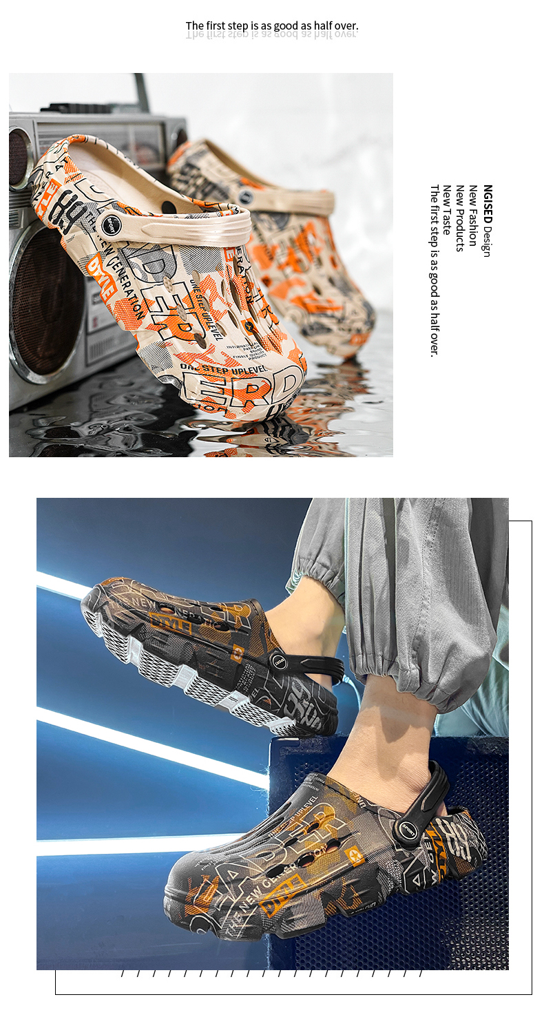 Sapatos De Caverna De Fundo Grosso Para O Verão Masculinos De Fora Usam ...