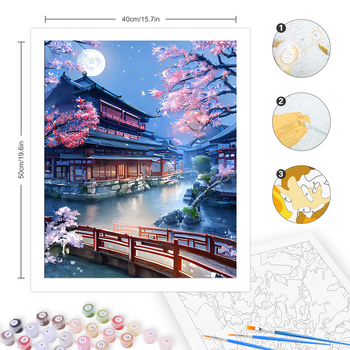 Cenário RUOPOTY Pintura A Óleo diy Por Números Kit Acrílica Arte Em Tela | Shopee Brasil