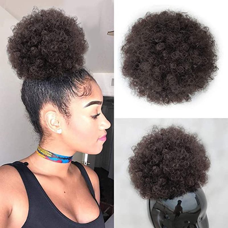 Novo coque kinky feminino 2025 com cordão, peruca de cabelo sintético ...