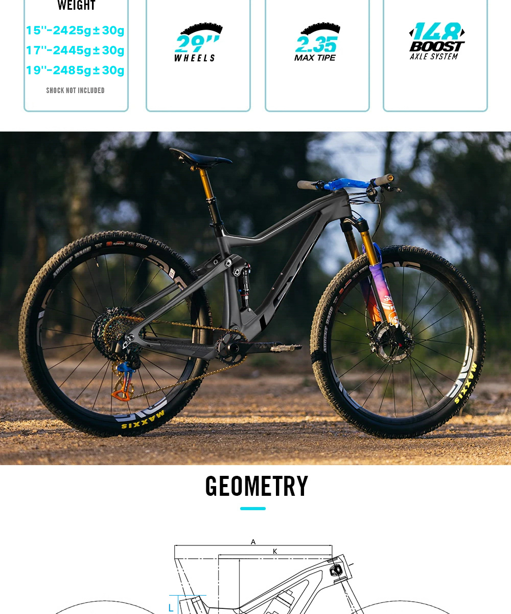 LEXON Quadro De Bicicleta De Montanha XC Teste Cross Country Carbono ...