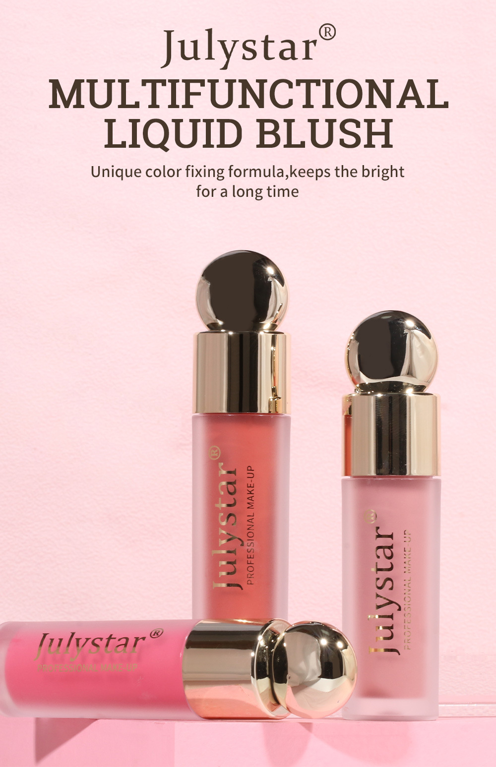 Julystar Cross Border Blush Líquido Matte Integrado para Olhos Natural e Duradouro | Shopee Brasil