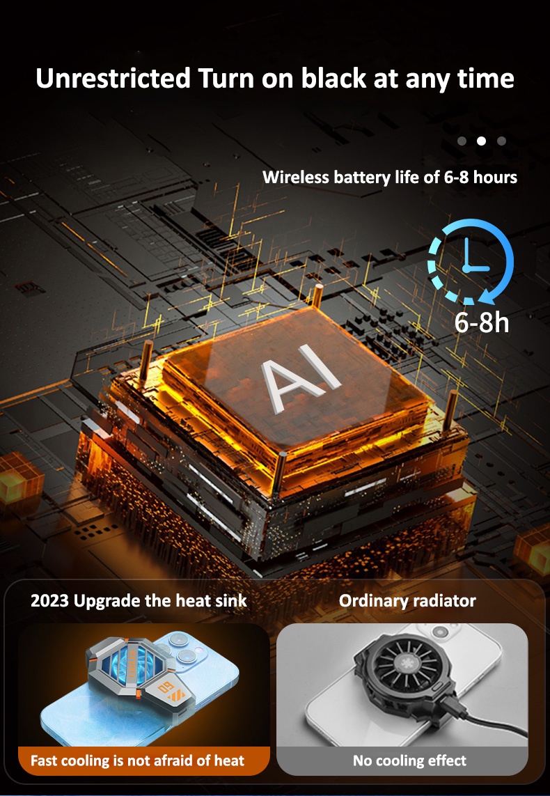 Radiador De Celular Portátil DY09 Atualizado Sem Fio ultra-Silencioso plug and play Adequado ...