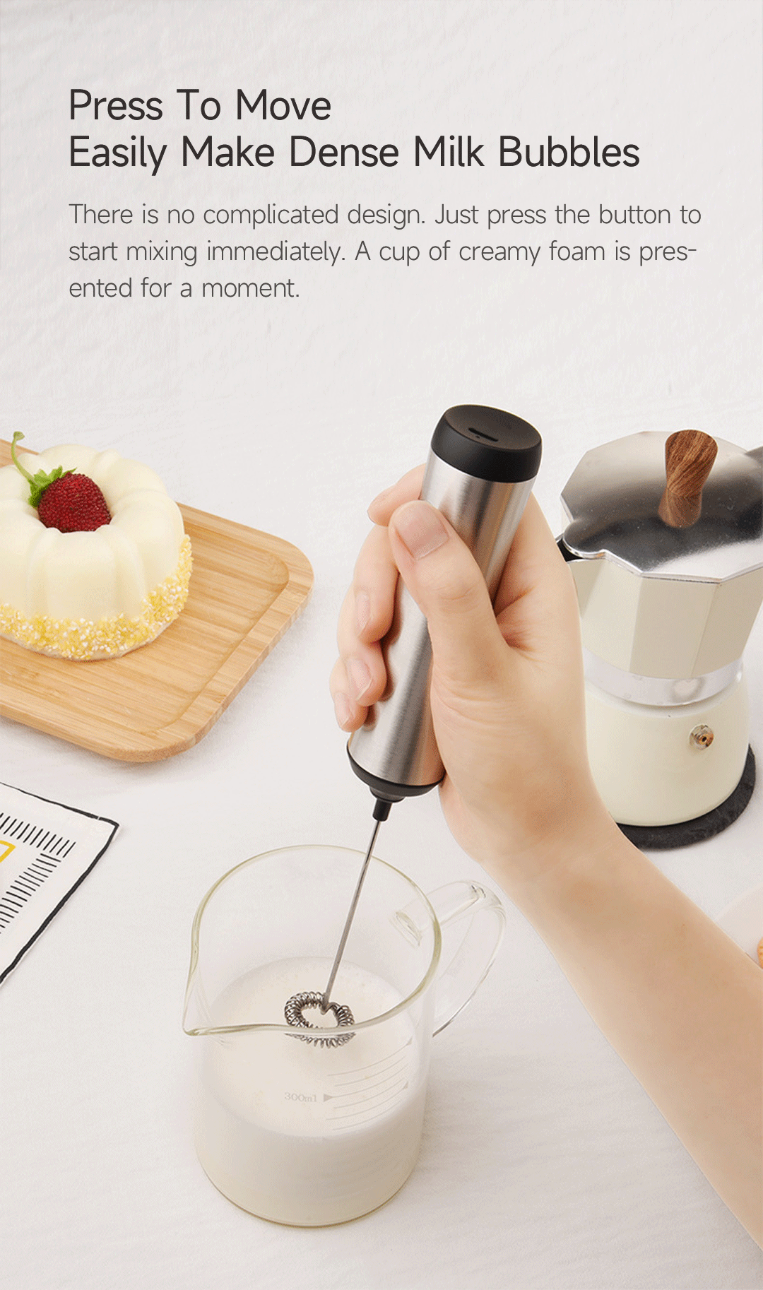Youpin Cliton Leite Elétrico Eficiente para Café Frappe e Matcha com ...