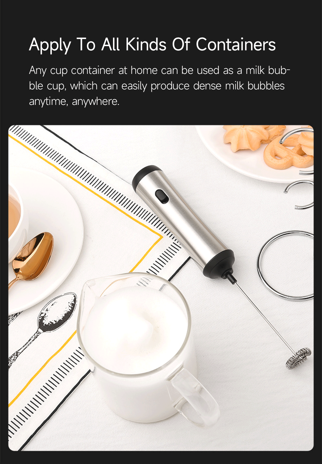 Misturador Elétrico de Grau Alimentício, Batedor de Ovos e Leite com ...