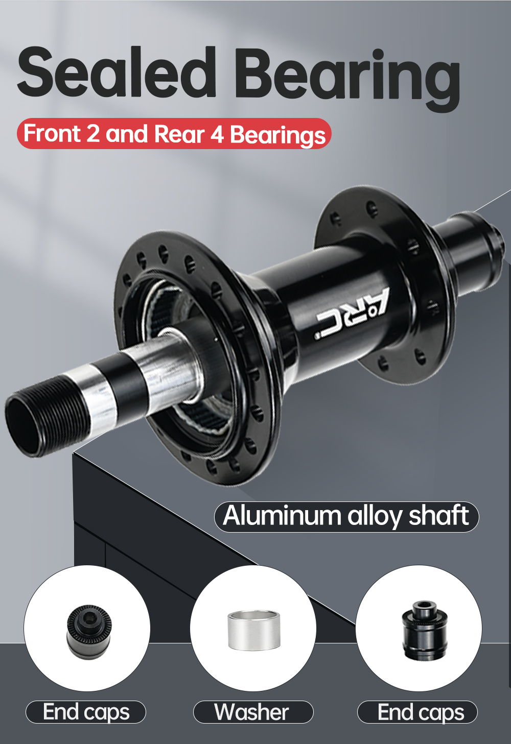 Cubo De Bicicleta De Estrada ARC 20/24 Furos 280g Liga De Alumínio 4 ...