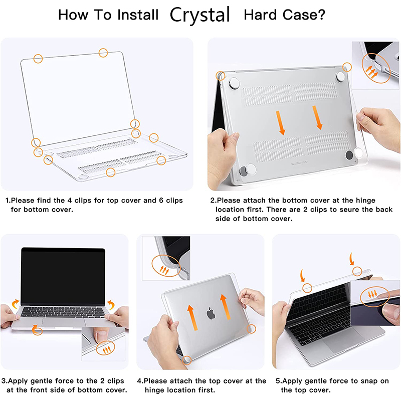 Capa transparente Resistente Brilhante Para MacBook Air 13 15 pro 14 ...